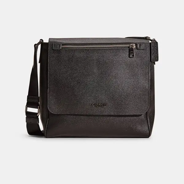 COACH Restored Kennedy Map Bag - Silver/black