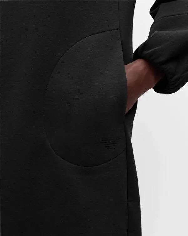 Emporio Armani Blouson-sleeve Double Jersey Mini Dress - Black