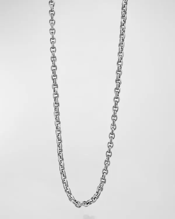 Lagos Sterling Anthem Double Link Caviar Chain Necklace - Silver