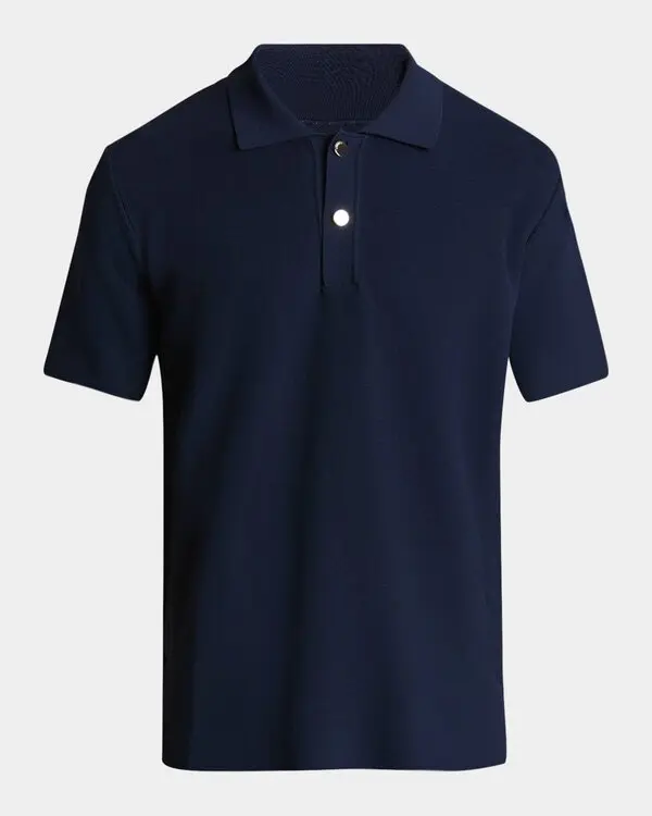 Jacquemus Polo Shirt With Knit Logo - Dark Navy