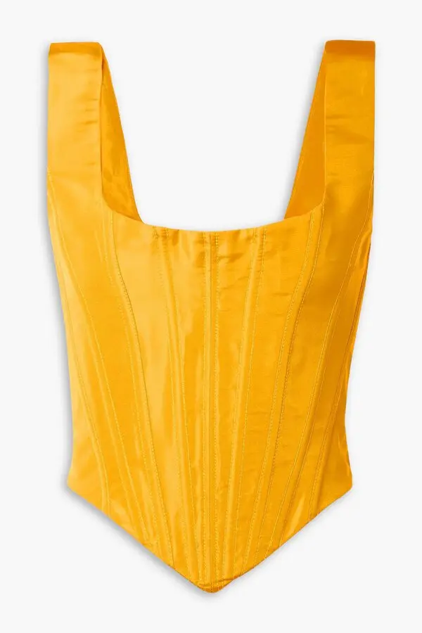 Christopher John Rogers Silk-faille Bustier Top - Saffron