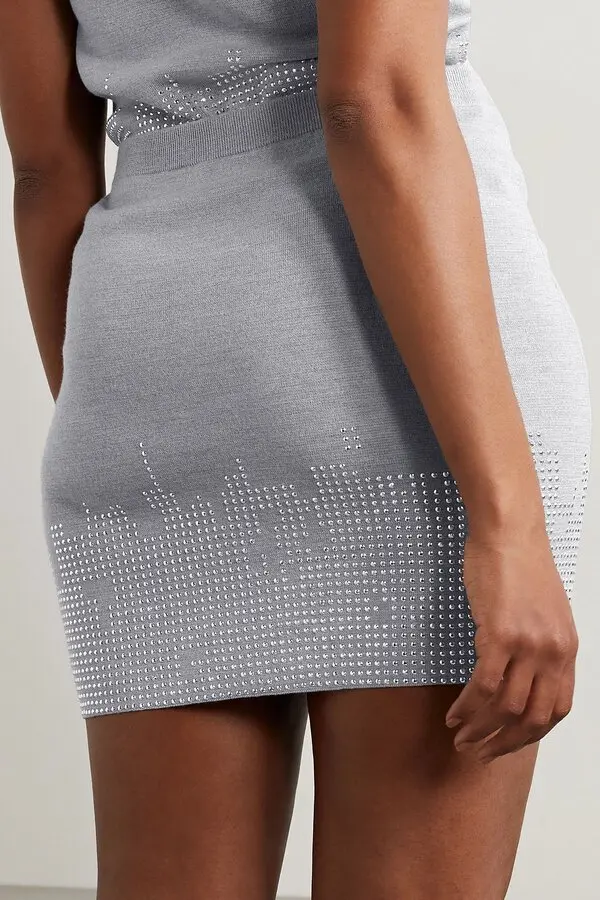 JW Anderson Studded Wool Mini Skirt