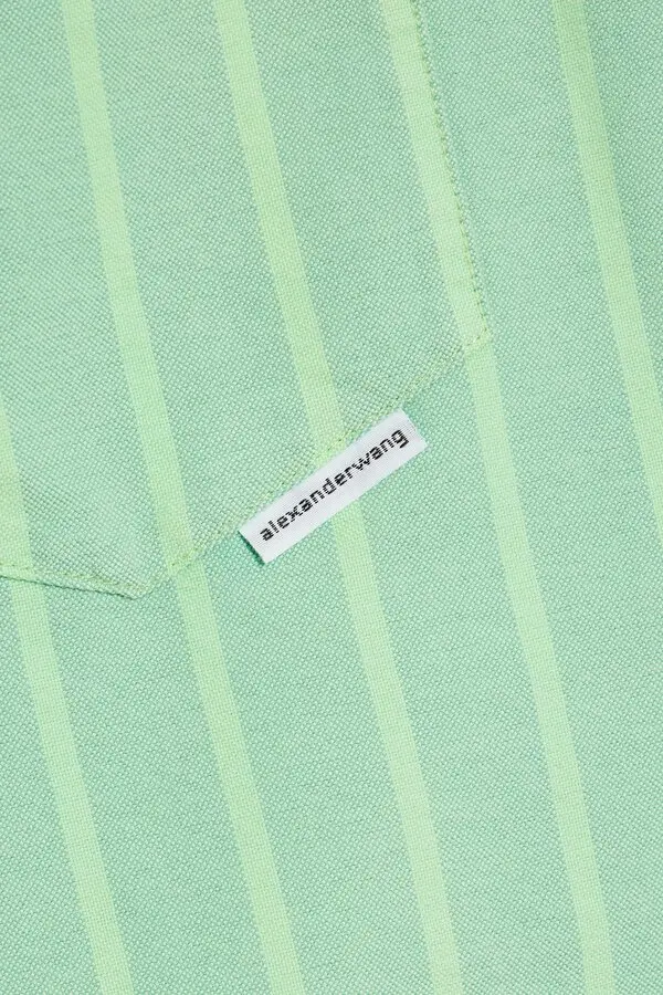Alexander Wang Striped Cotton Frayed Shirt