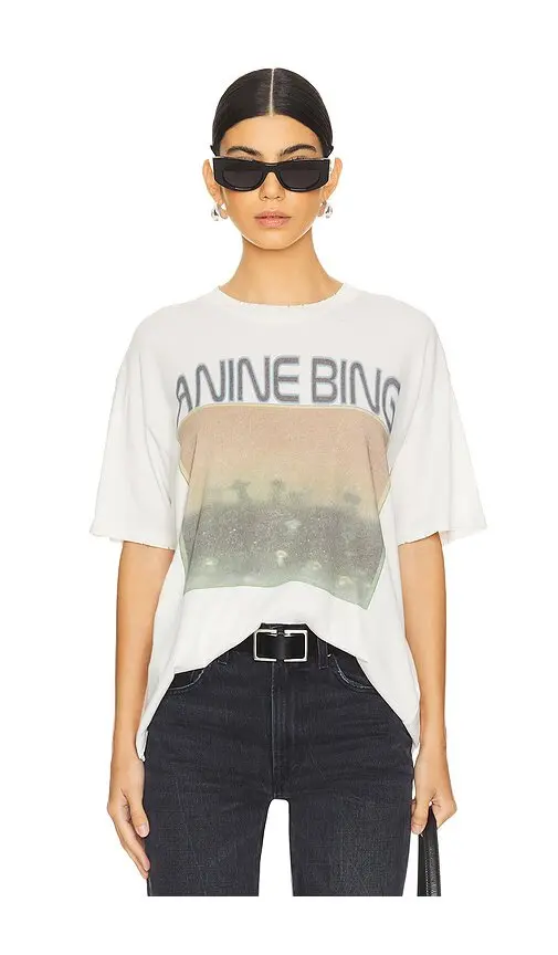 ANINE BING Cade Mushrooms Tee In White - Off White