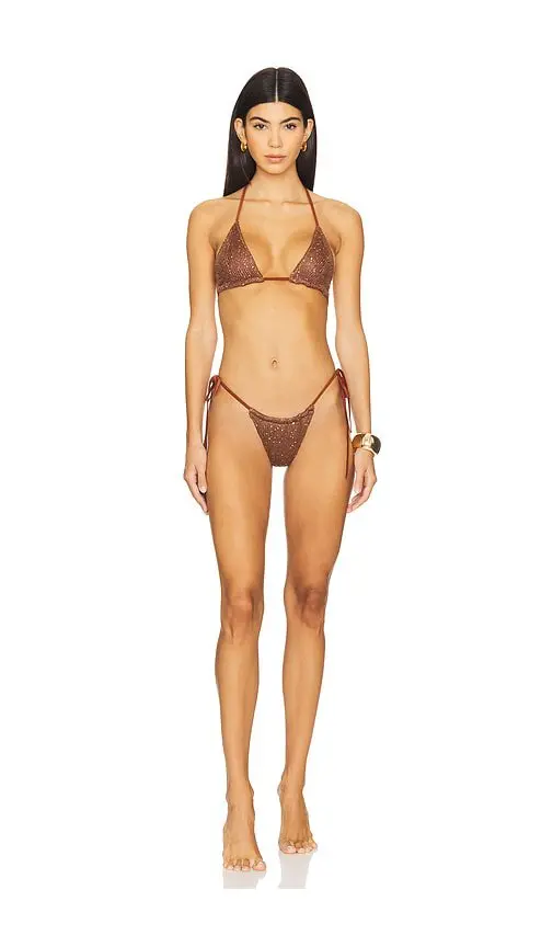 ASTA RESORT Lio Sequin Bikini Top
