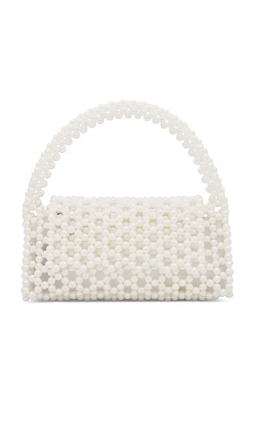 OLGA BERG Amrita Bead Top Handle Bag - Pearl