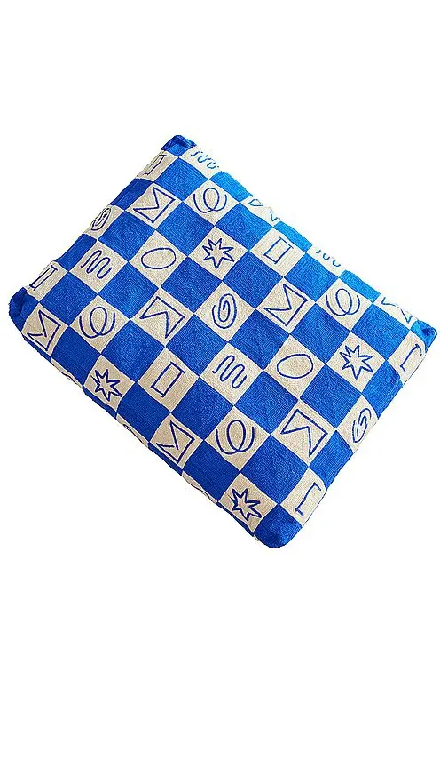 DUSEN DUSEN Embroidered Dog Bed In Blue - Tile