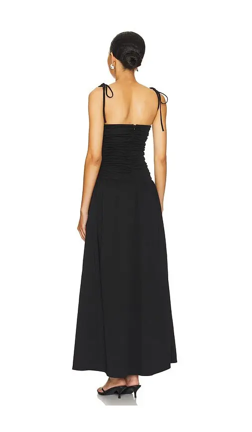 chinese dress ladies Panelled Ruffle Evening Gown in Black - 10