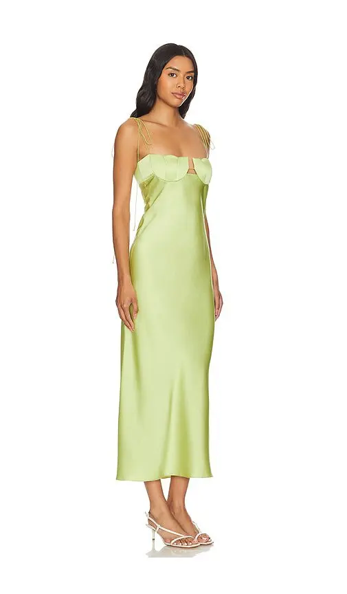 Anna October Tulip Midi Dress In Green In Kiwi - 30% Off | Editorialist