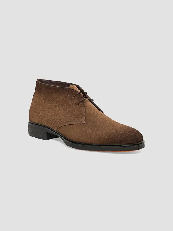 Santoni Easy Burnished Suede Chukka Boots