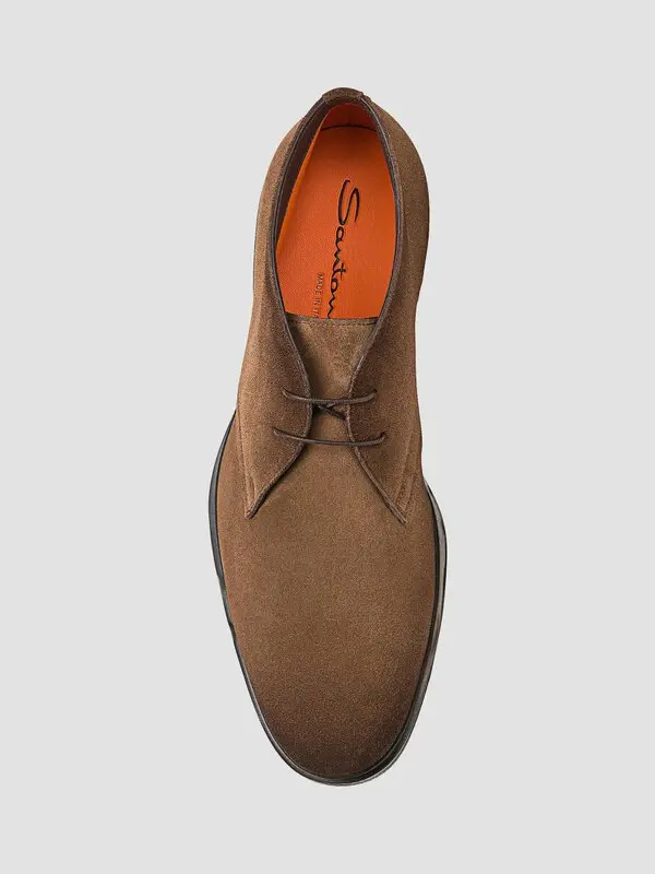 Santoni Easy Burnished Suede Chukka Boots