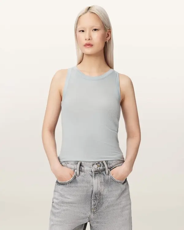 ALLSAINTS Rina Sleeveless Tank Top - High Rise Blue