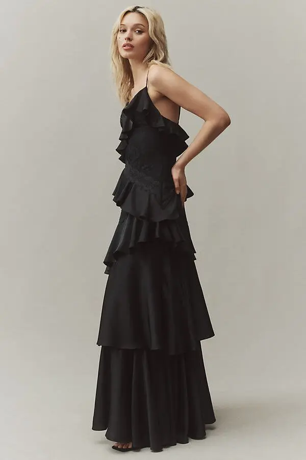 knee length dresses for ladies Christabelle Ruffle Maxi Dress main image 0