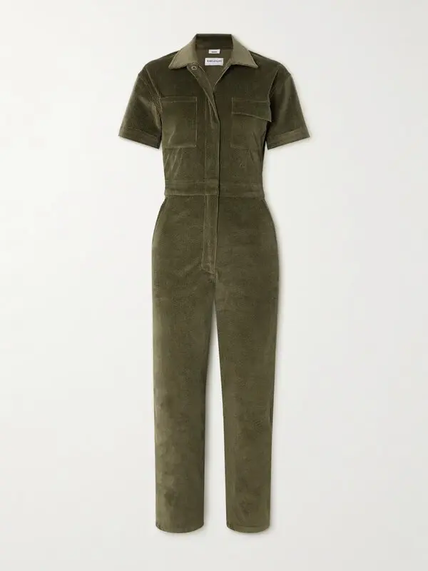 RIVET UTILITY Work Cotton-blend Corduroy Jumpsuit - Green