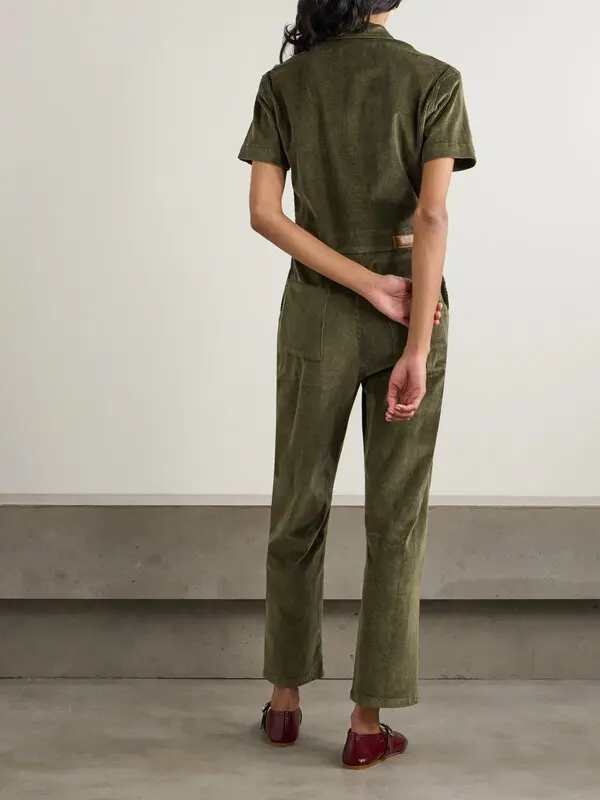 RIVET UTILITY Work Cotton-blend Corduroy Jumpsuit - Green