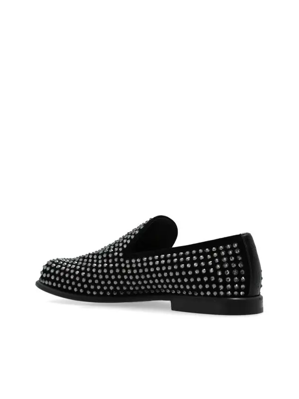 JW Anderson Crystal-embellished Loafers - Black