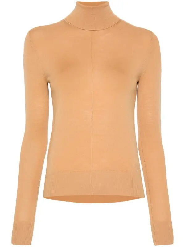 Chloé Logo-embroidered Wool Jumper - Neutrals