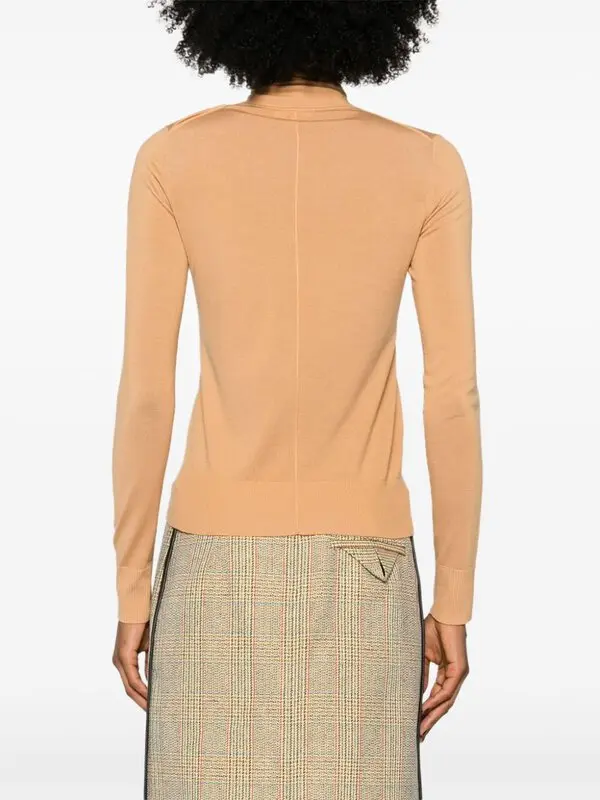 Chloé Logo-embroidered Wool Jumper - Neutrals
