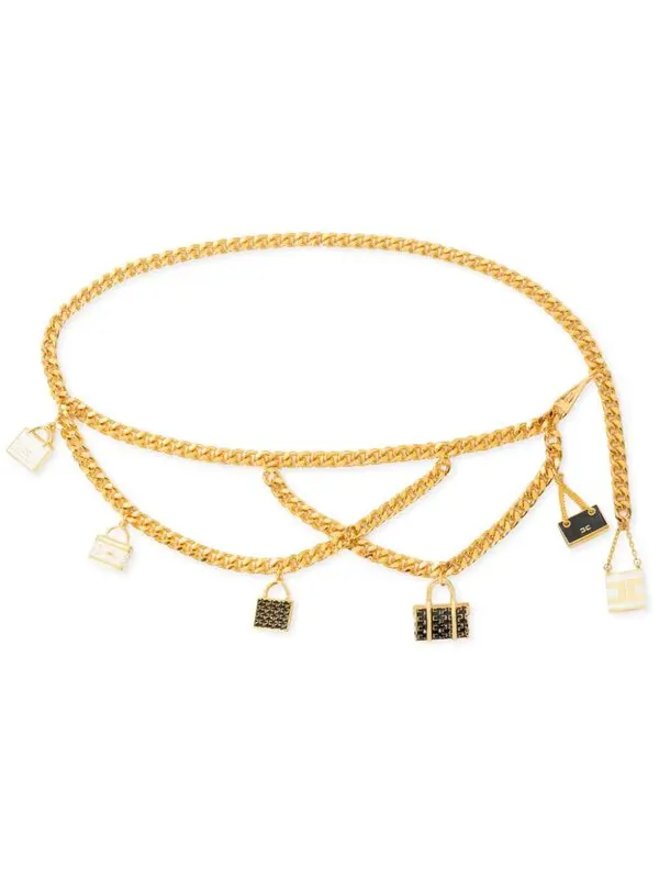 Elisabetta Franchi Bag-charm Chain Belt - Gold