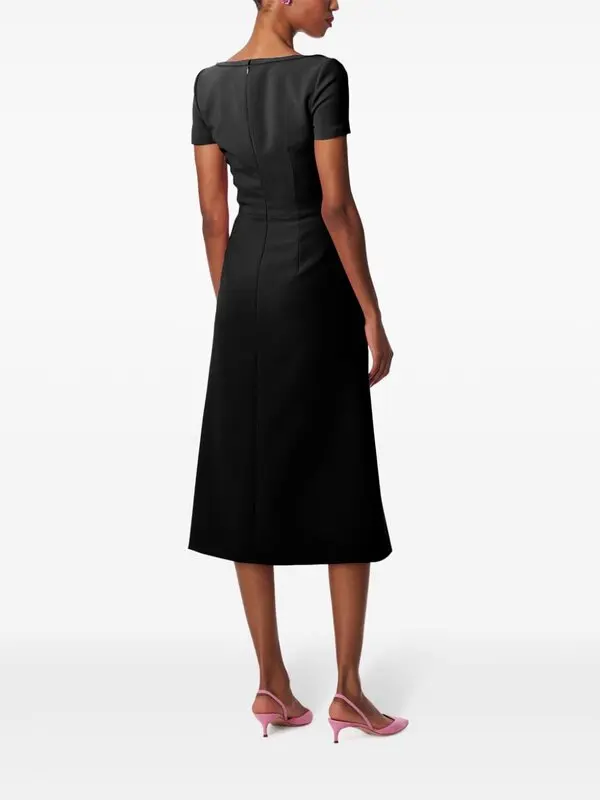 Carolina Herrera Square Neck Bow Detail Midi Dress