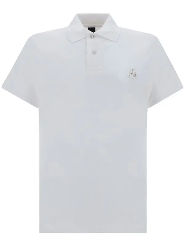 Moose Knuckles Everett Logo-appliqué Polo Shirt - White