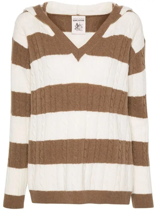 SEMICOUTURE Striped Wool-blend Sweater