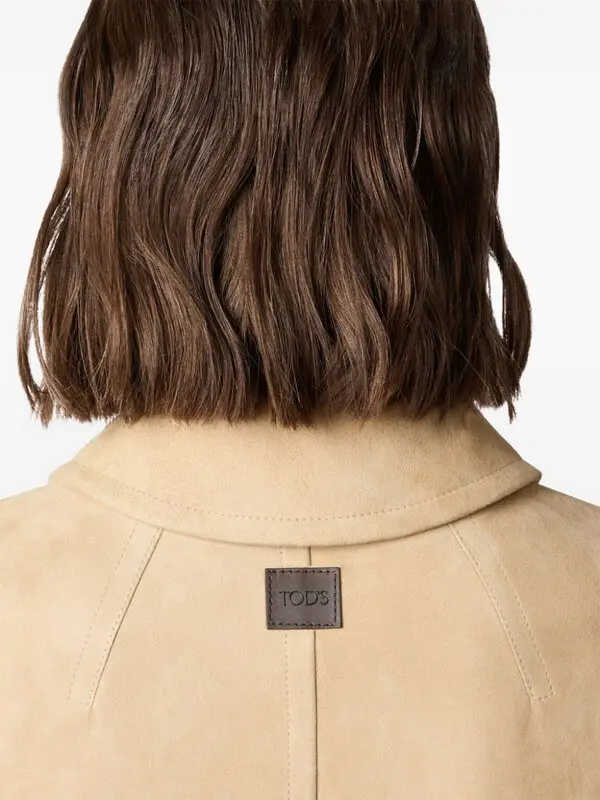 TOD'S Logo-patch Leather Jacket