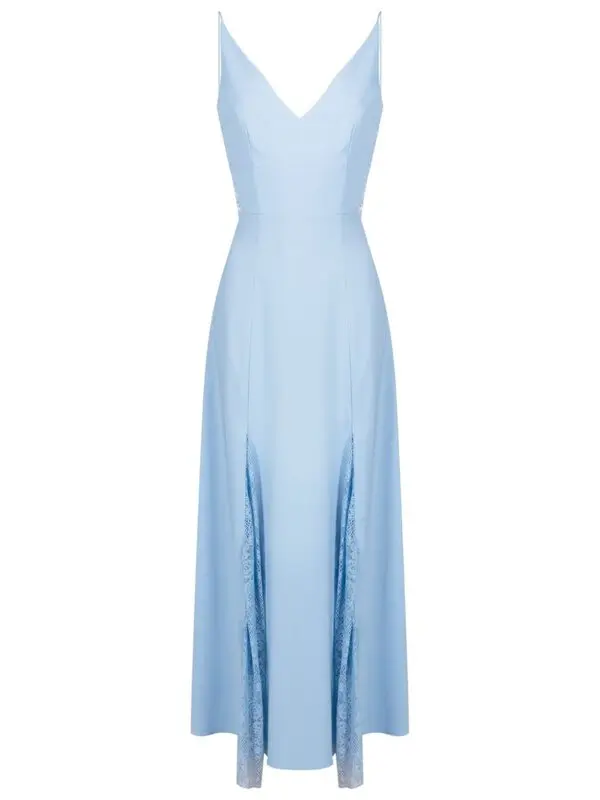 chinese dress ladies Blue Lace Panel Maxi Dress main image 0