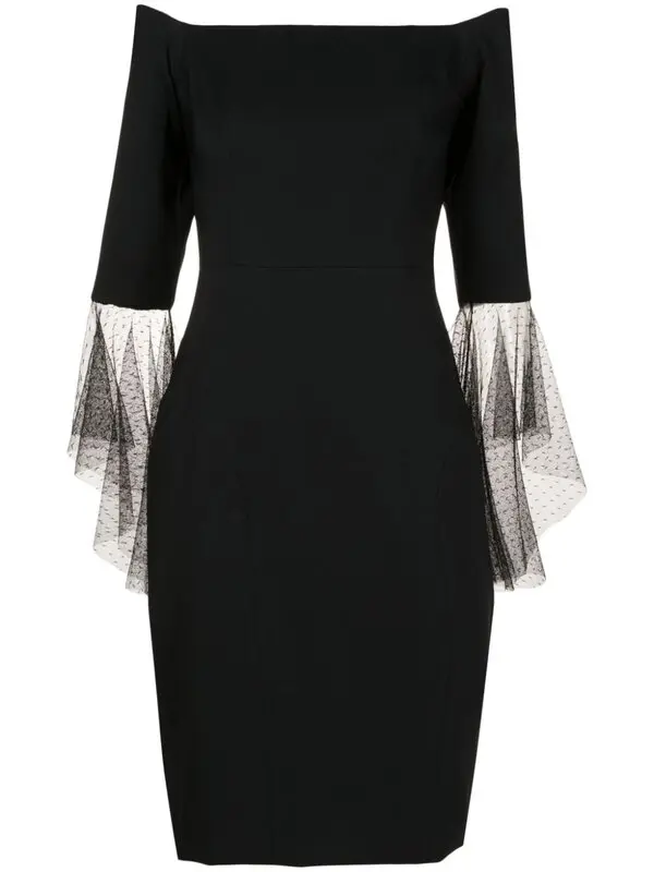 LETHICIA BRONSTEIN Anne Tulle-sleeved Dress - Black