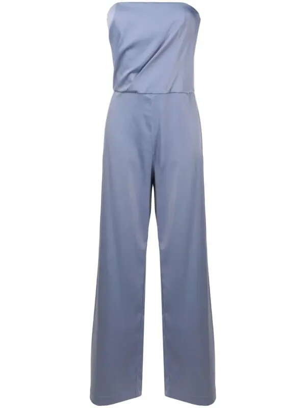 LETHICIA BRONSTEIN Crepe Bandeau Jumpsuit - Blue