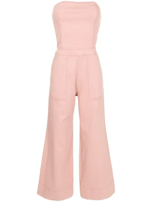 LETHICIA BRONSTEIN Alice Denim Jumpsuit - Brown