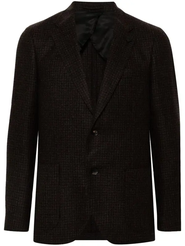 LARDINI Brooch-detail Blazer - Brown