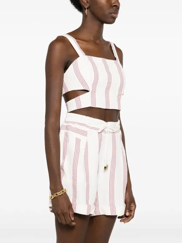 LETHICIA BRONSTEIN Ariane Striped Crop Top