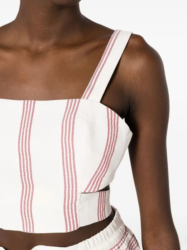 LETHICIA BRONSTEIN Ariane Striped Crop Top