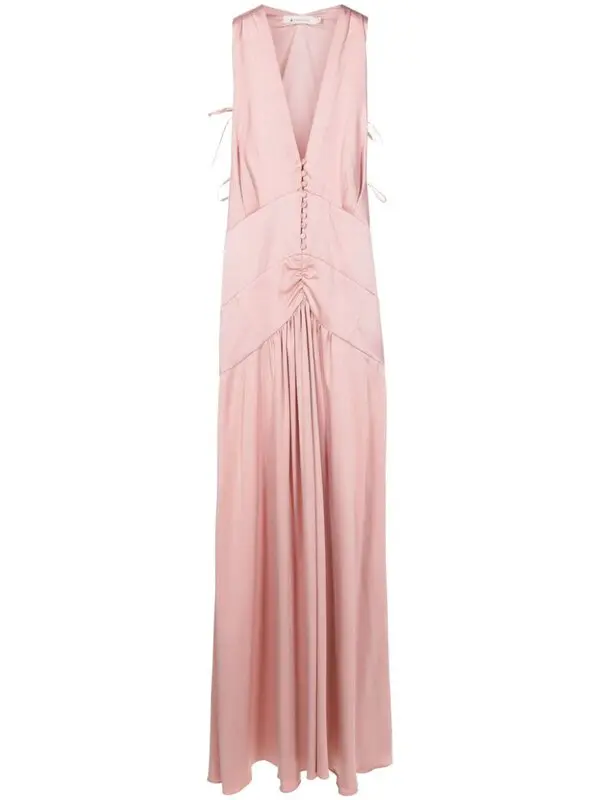 LETHICIA BRONSTEIN Tered V-neck Maxi Dress