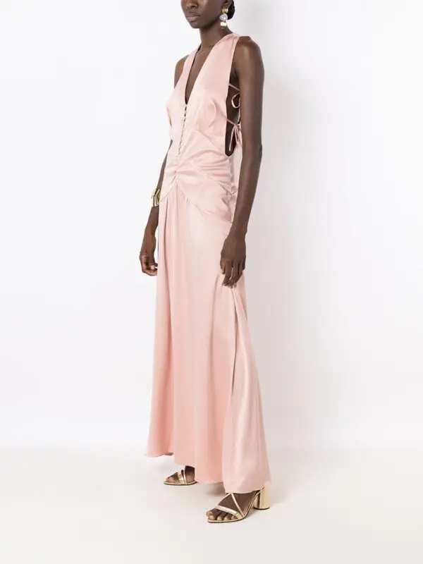LETHICIA BRONSTEIN Tered V-neck Maxi Dress