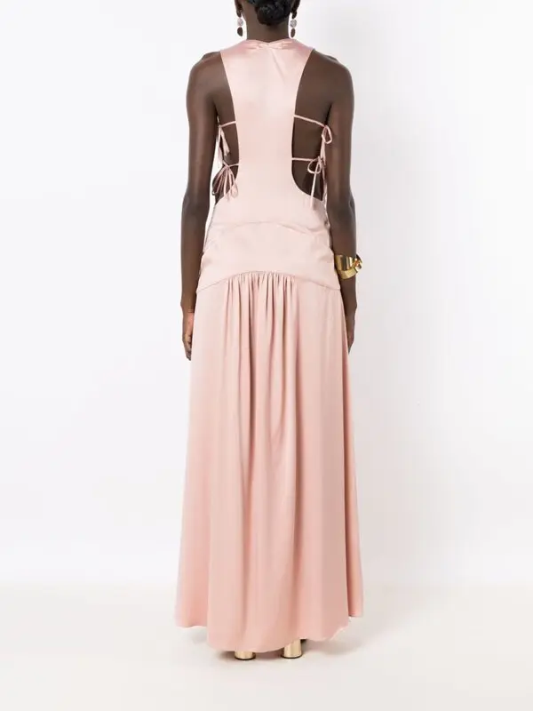 LETHICIA BRONSTEIN Tered V-neck Maxi Dress
