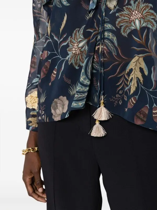 LETHICIA BRONSTEIN Afrodite Floral-print Ruffled Blouse