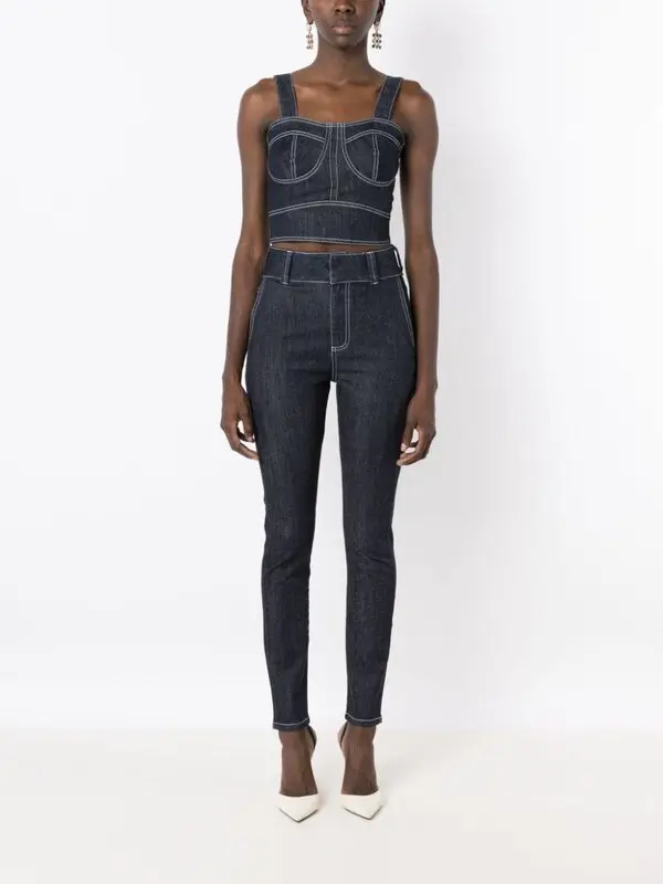 LETHICIA BRONSTEIN Ana Cropped Denim Top