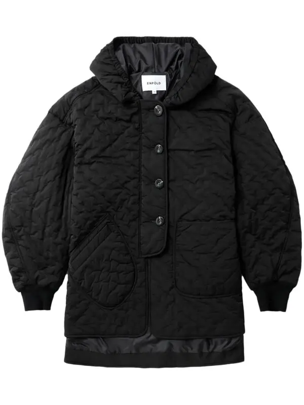 Enfold Dot-Quilting Blouson Jacket In Black - 40% Off | Editorialist
