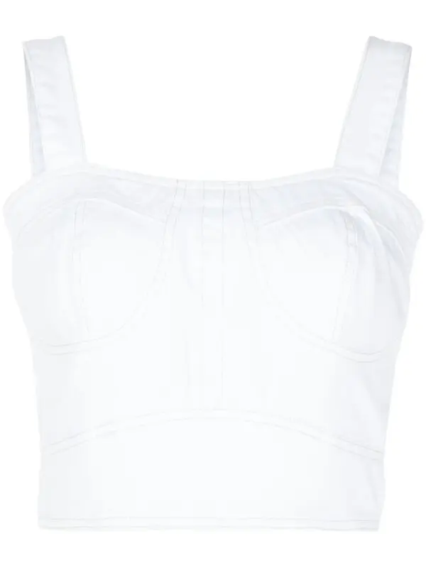 LETHICIA BRONSTEIN Ana Corset Crop Top - White
