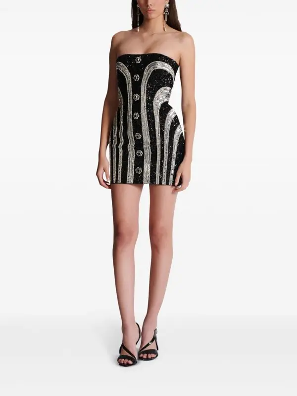 Balmain Sequin Bandeau Short Dress