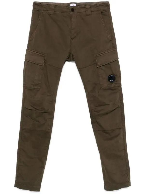 C.P. COMPANY Lens-detail Sateen Cargo Trousers - Green