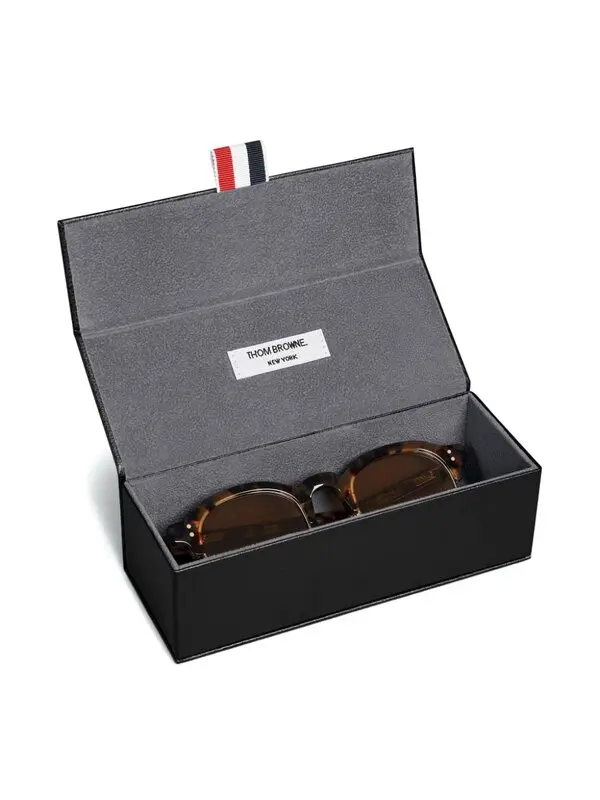 Thom Browne Tortoiseshell Oval-frame Sunglasses - Brown