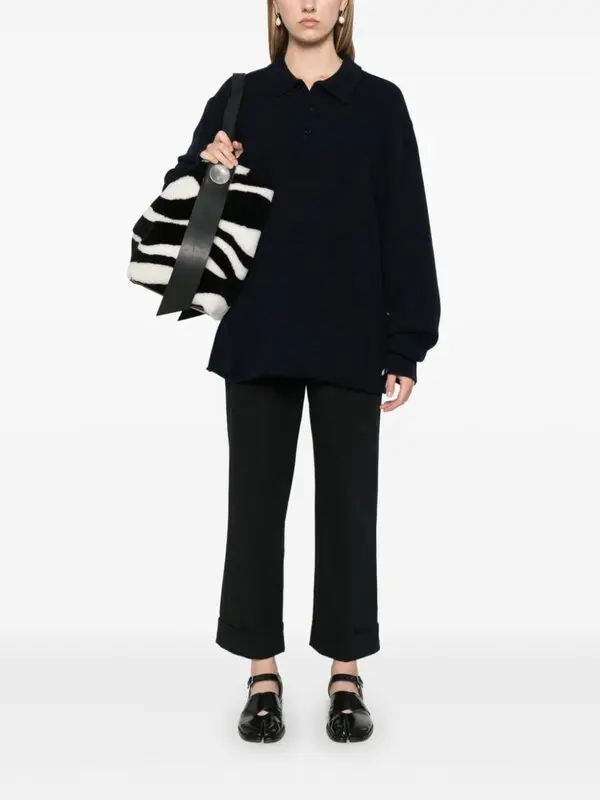Extreme Cashmere Decorative-stitching Polo Sweater