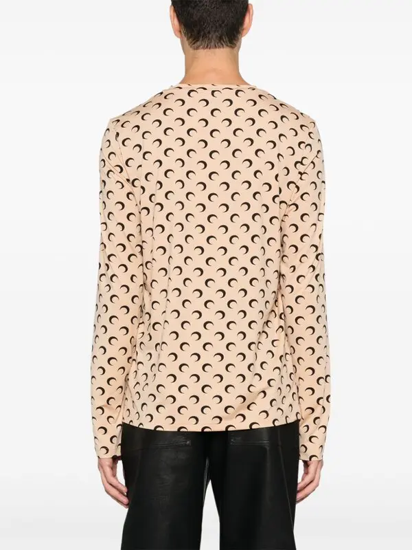 MARINE SERRE Moonogram Pattern T-shirt - Neutrals