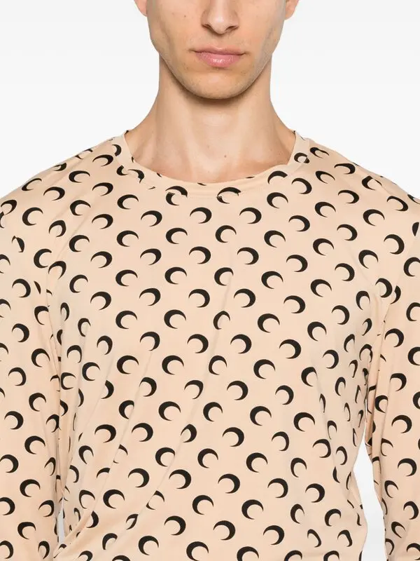 MARINE SERRE Moonogram Pattern T-shirt - Neutrals
