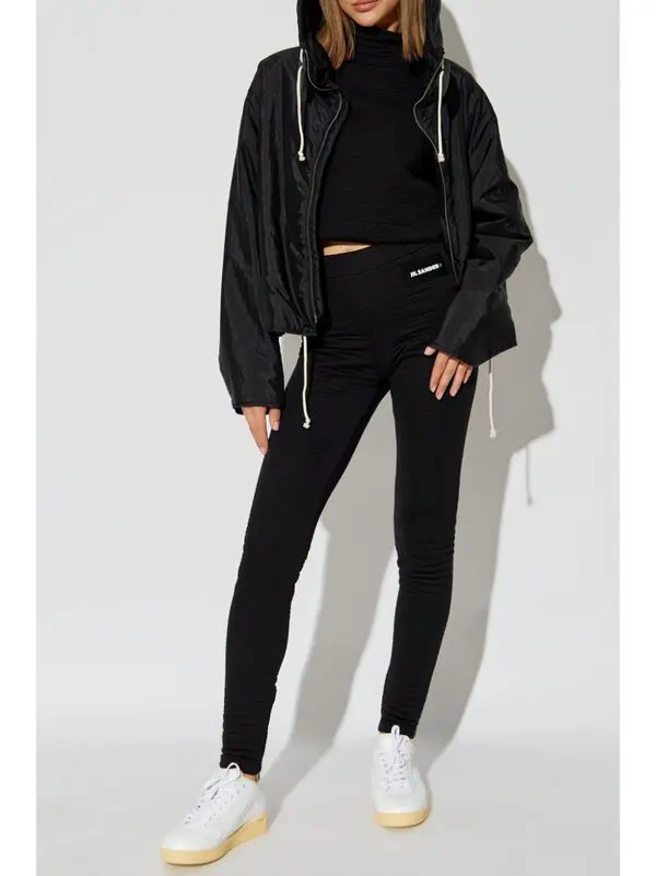 JIL SANDER Logo-patch Ribbed Leggings - Black