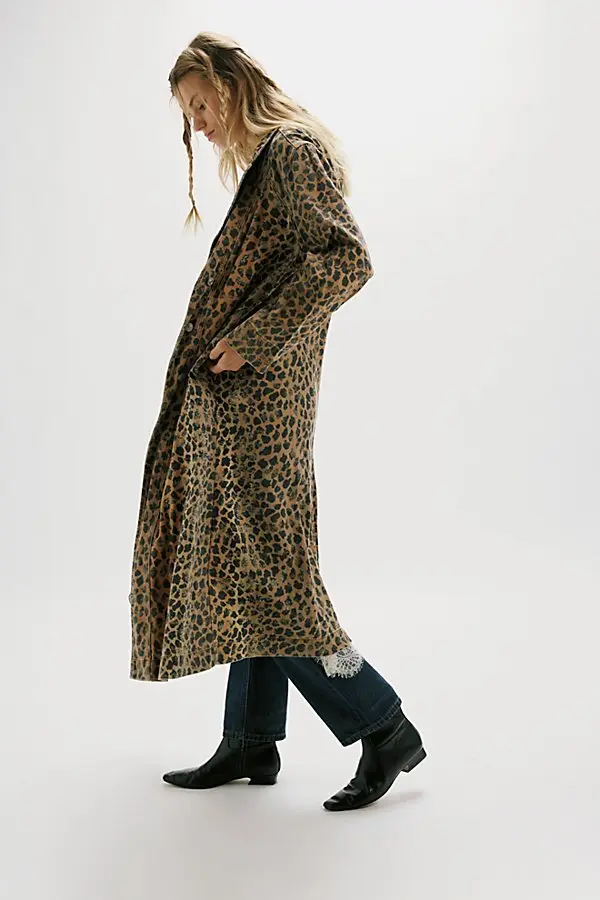 Free People We The Free Monique Denim Duster - Cheetah