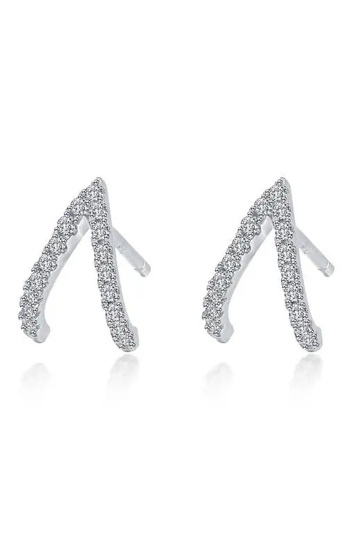 Lafonn Pavé Simulated Diamond V Stud Earrings - Silver